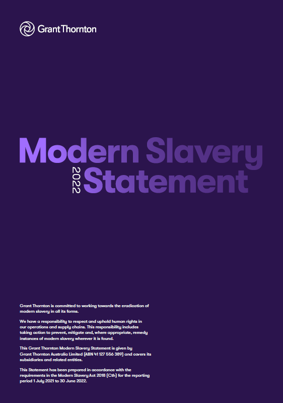 Modern Slavery Statement | Grant Thornton Australia